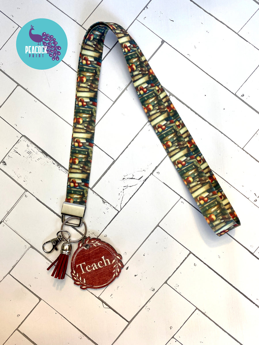 Books Lanyard – peacockprint-kc